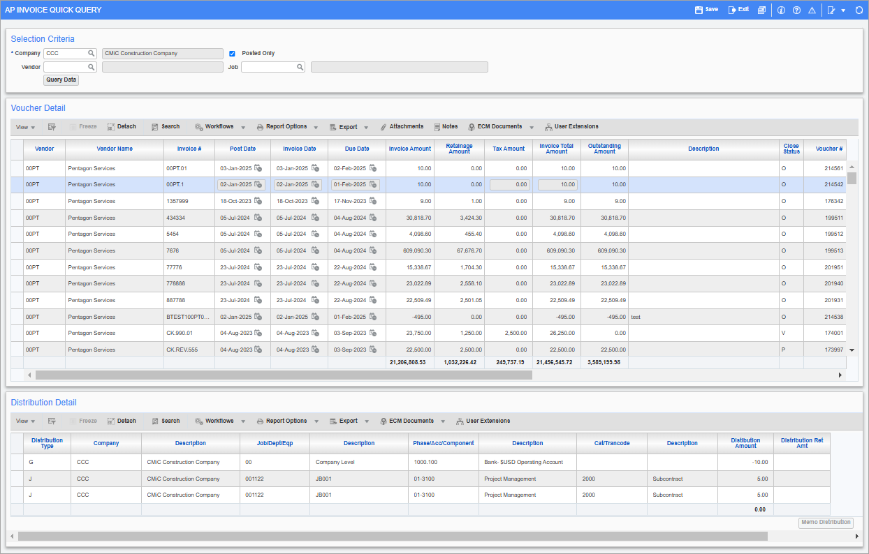 Accounts Payable - Invoice Quick Query