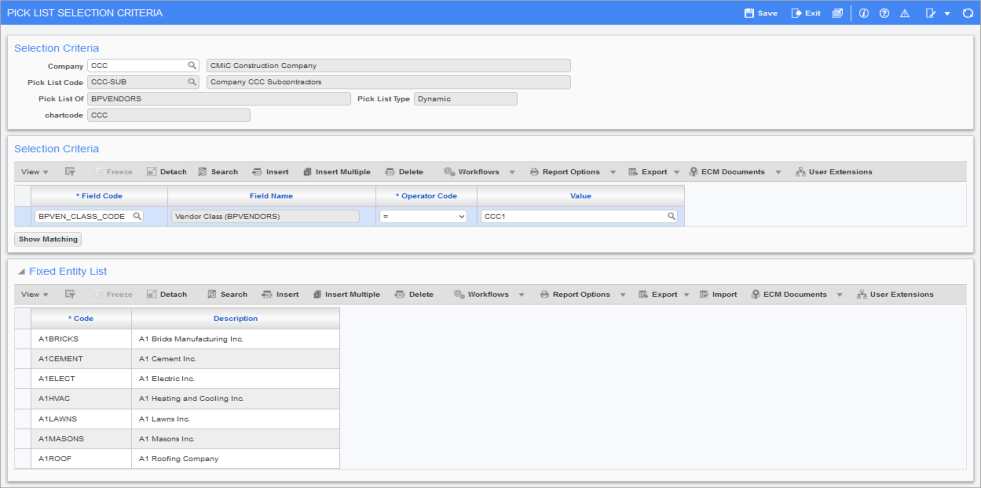 Accounts Payable - Vendor Pick List