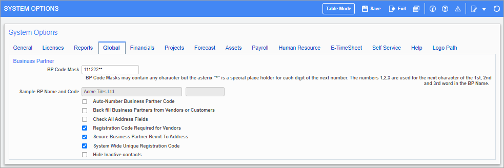 Accounts Payable - AP Setup - System Data Module