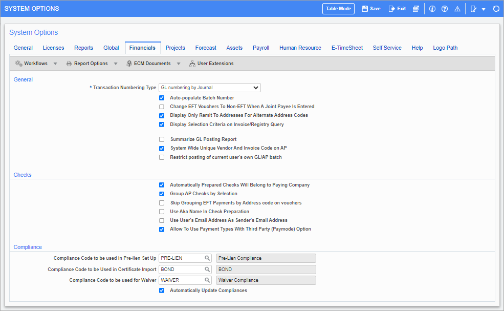 Accounts Payable - AP Setup - System Data Module