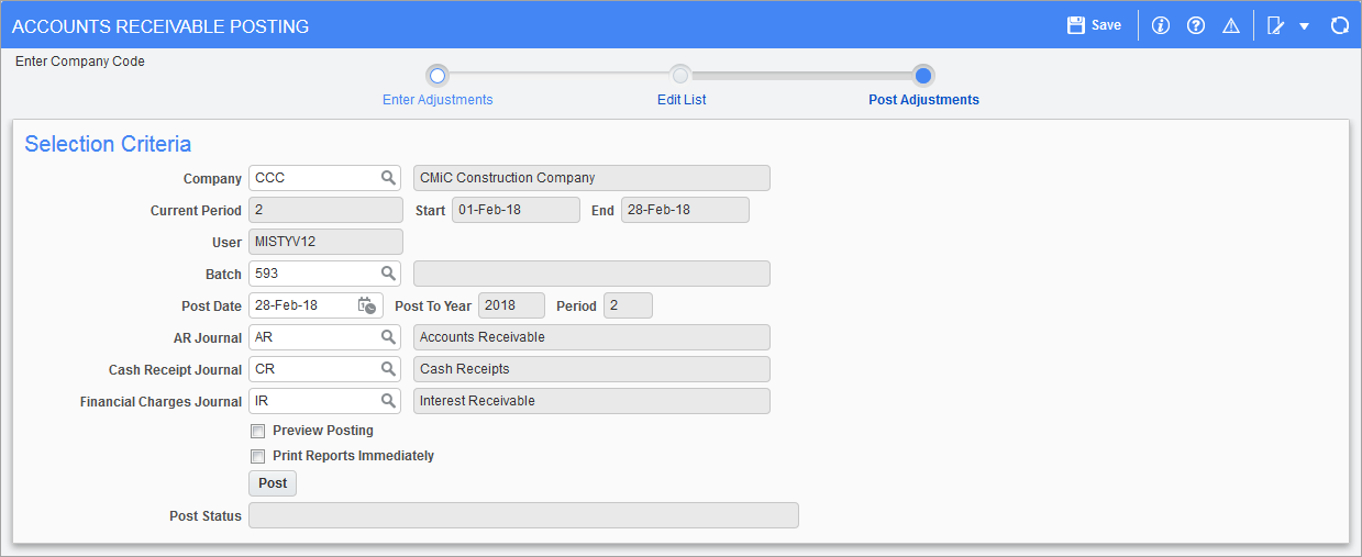 Accounts Receivable - Post Invoice Adjustments