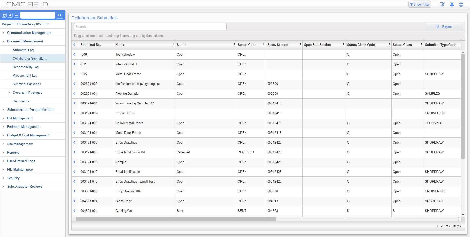 CMiC Field - Collaborator Submittals