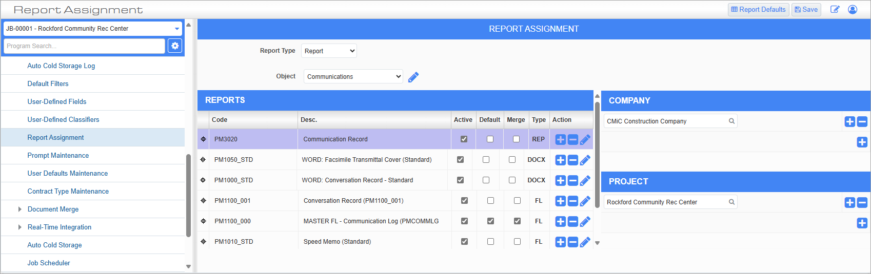 CMiC Field - Reports & Form Letter Assignment
