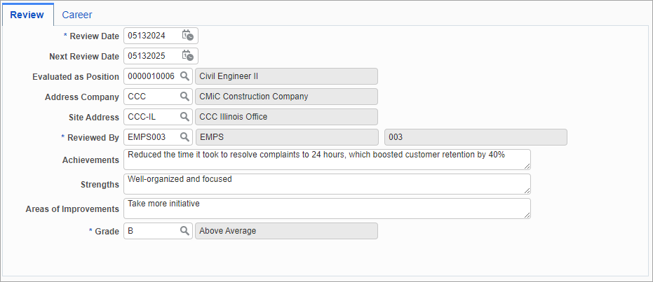 Human Resources - Performance Review