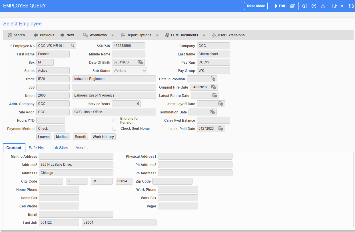 Human Resources - Employee Query