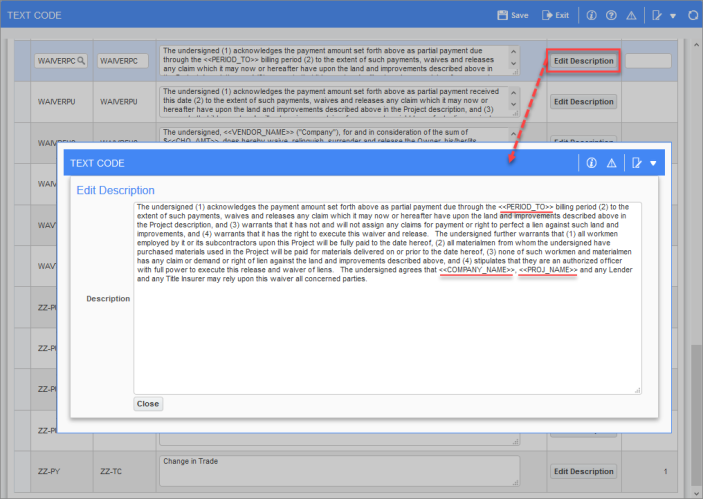 System Data - Text Codes