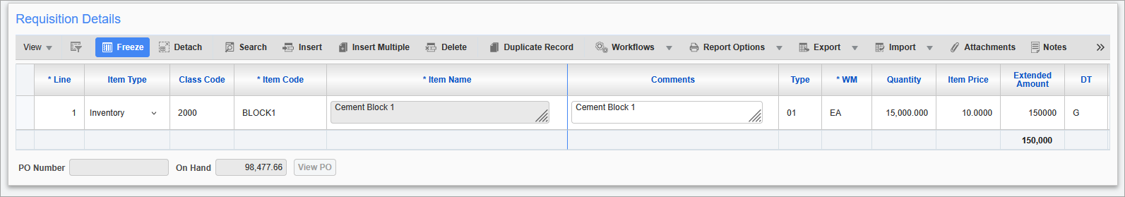 Requisitions - Requisition Entry