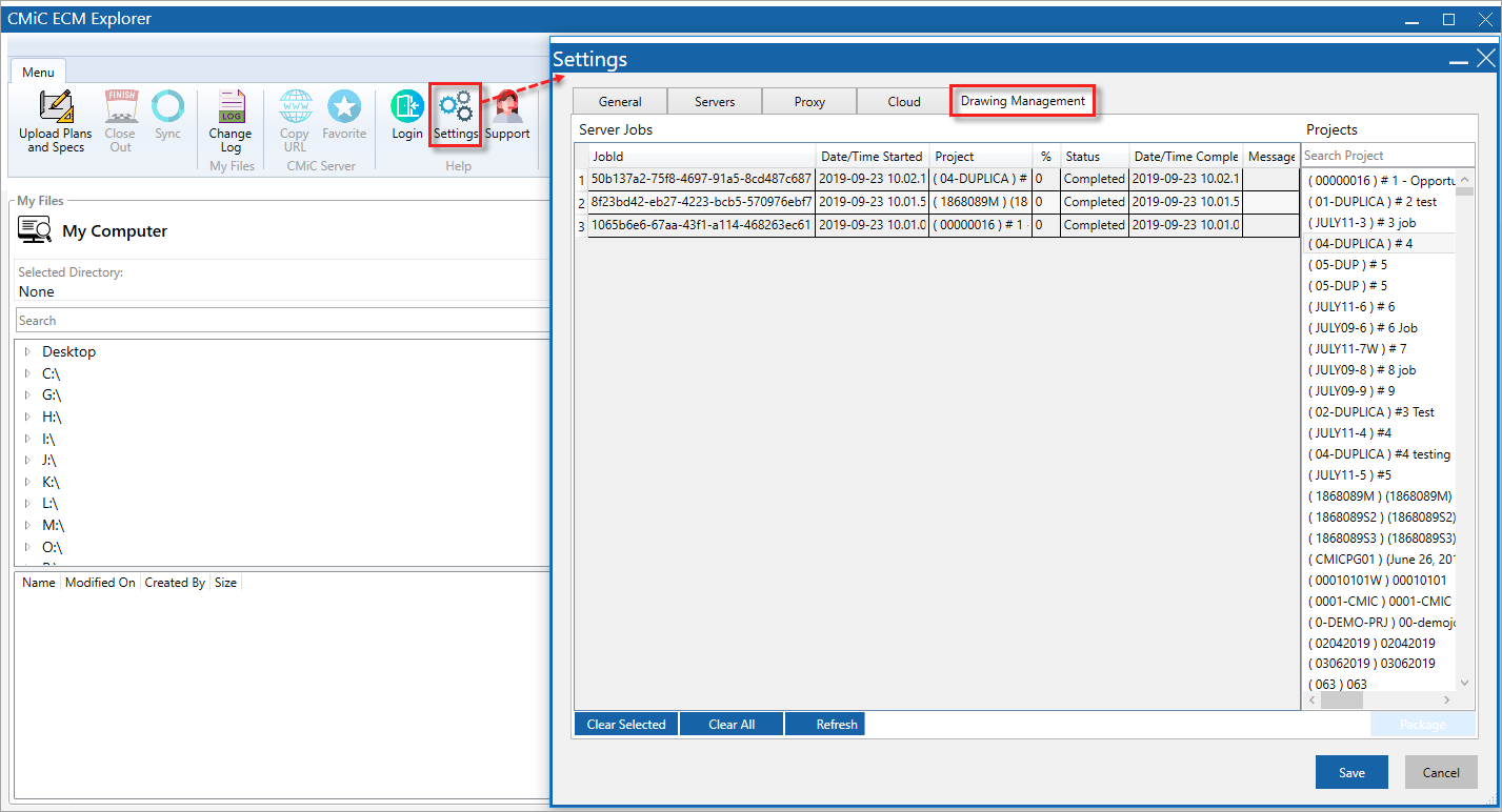 Enterprise Content Management - ECM Explorer Settings - Drawing ...