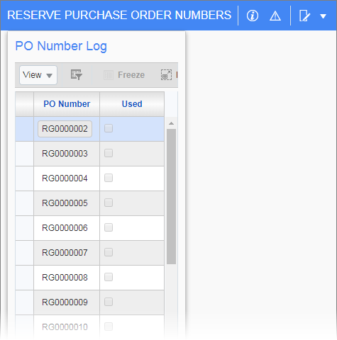Purchase Order - Generating Reserved PO Numbers