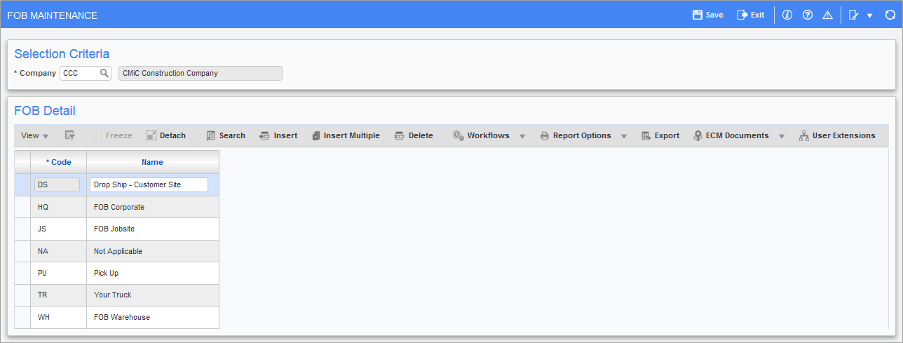 Purchase Order - FOB Maintenance