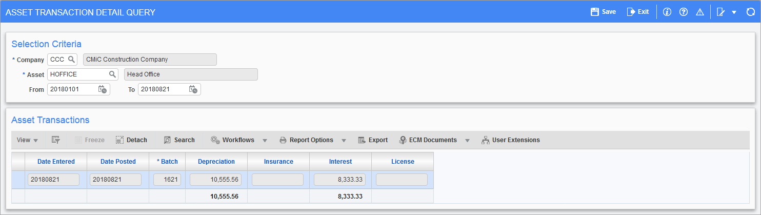 Fixed Assets - Asset Transaction Detail Query
