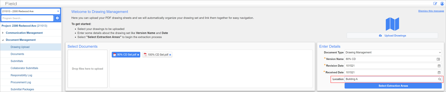 CMiC Field - Uploading Drawings With Location Codes