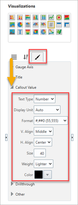 BI Dashboard Builder - Gauge & Number Visualization Callout Value ...
