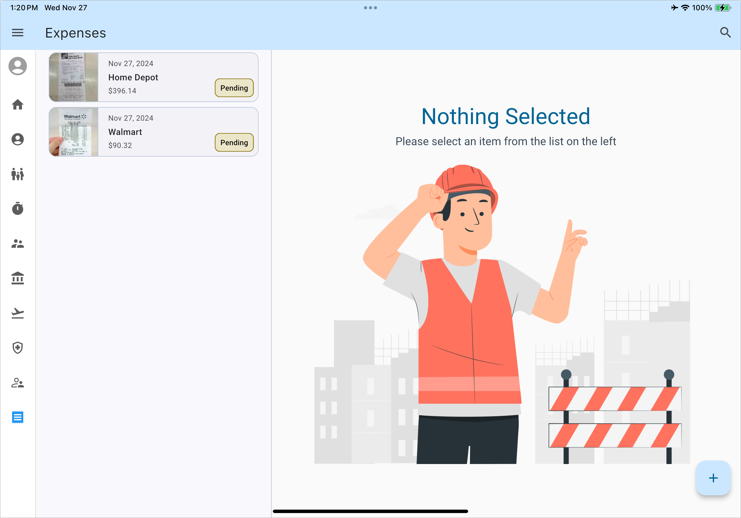Construct ESS - Expenses