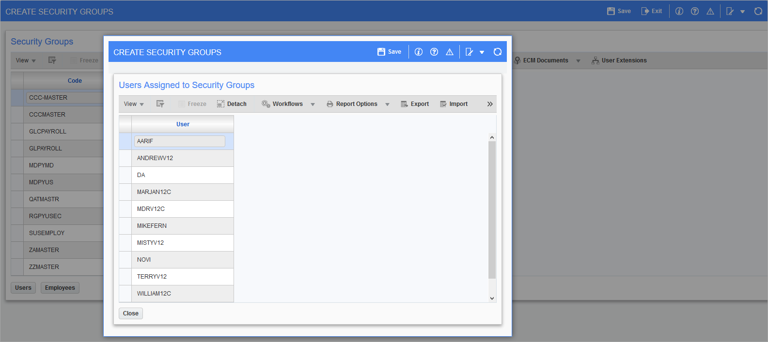 US Payroll - Create Security Groups
