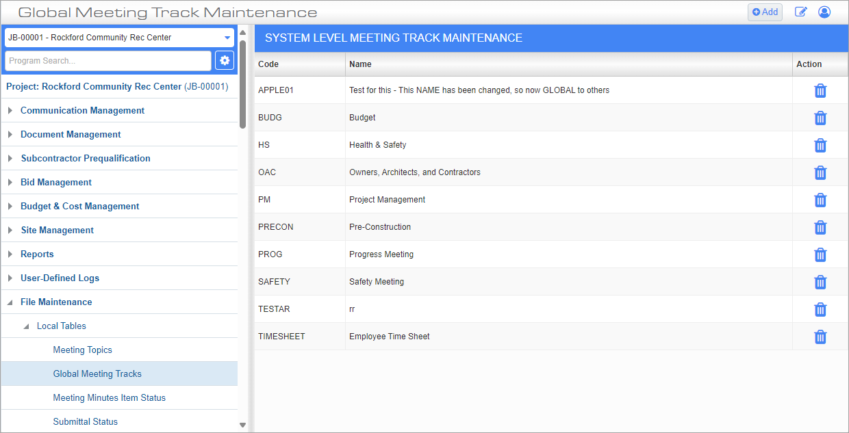 CMiC Field - Global Meeting Tracks