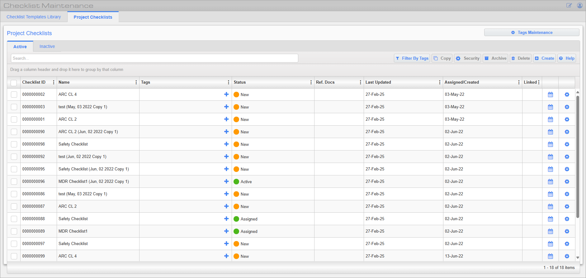 CMiC Field - Checklist Template Maintenance
