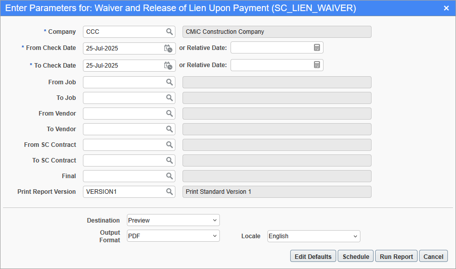 Subcontract Management - Waiver and Release of Lien Upon Payment