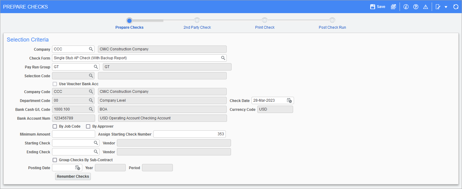Accounts Payable - Prepare Checks (Automated Check Generation)