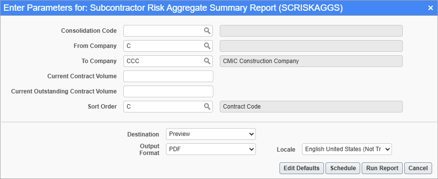 Opportunity Management - Subcontractor Risk Aggregate Summary Report