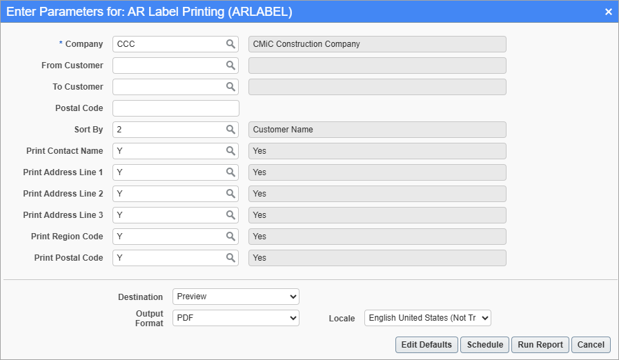 Accounts Receivable - AR Label Printing