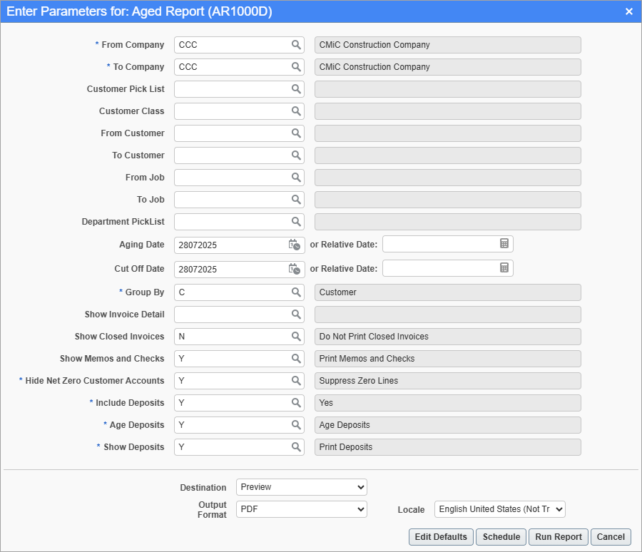 Accounts Receivable - Aged Report